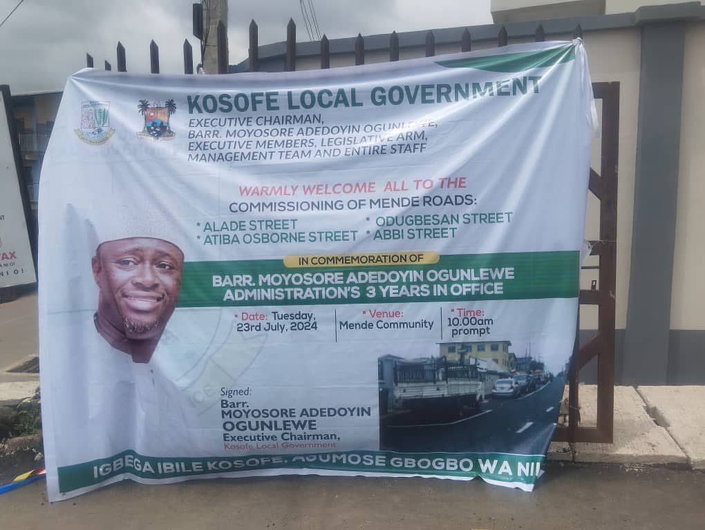 Kosofe Celebrates as Chairman Ogunlewe Commissions Seven New Roads ...